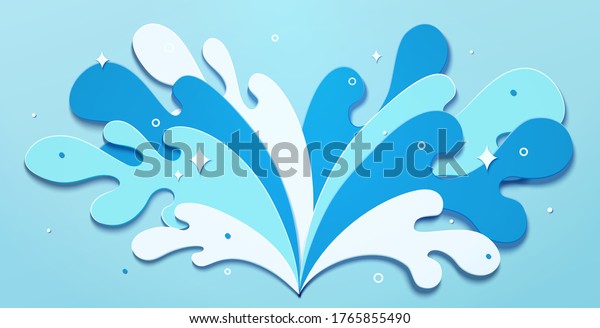 Splashing Water Paper Cut Design Isolated Stock Vector (Royalty Free ...