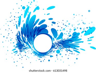 Splashing Water White Circle Frame Stock Vector (Royalty Free) 613031498