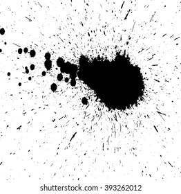 Splat Black Grunge Overlay Texture: vector de stock (libre de regalías ...