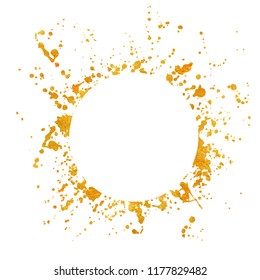 Splatter Gold Round Frame Backgrounds Paints Stock Vector (Royalty Free ...