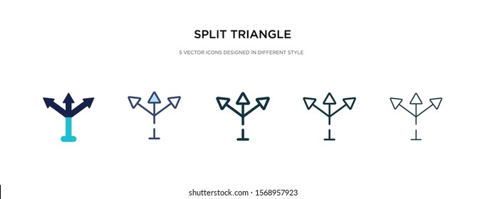 Split Triangle Icon Different Style Vector Stock Vector Royalty Free