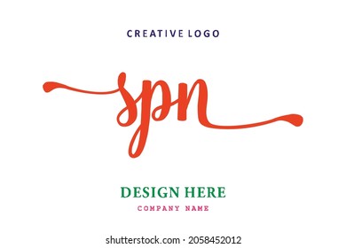 Spn Lettering Logo Simple Easy Understand Stock Vector (Royalty Free ...