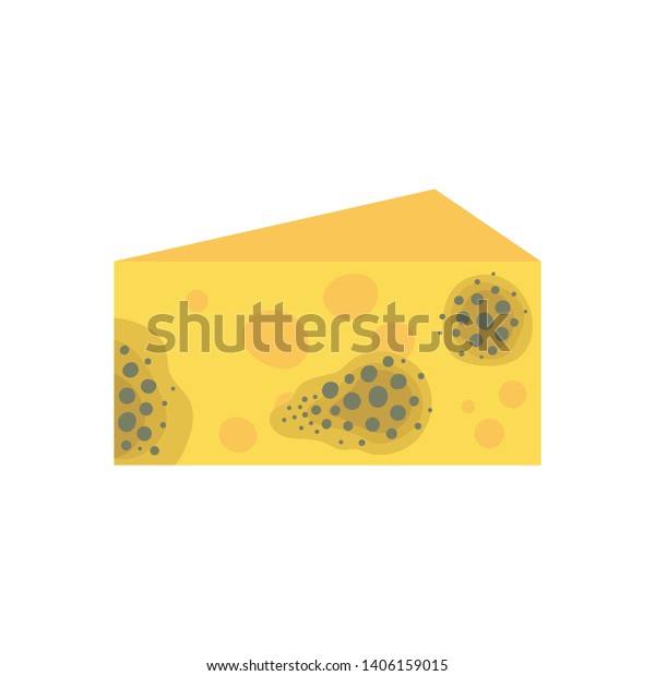 Spoiled Piece Mouldy Cheese Flat On Stock Vector (Royalty Free ...