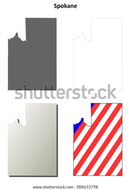 Spokane County Washington Blank Outline Map Stock Vector (Royalty Free ...