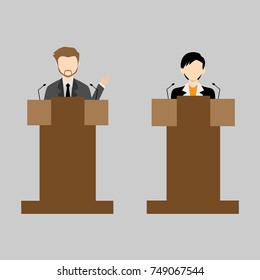 Spokesperson Giving Speech Stock Vector (Royalty Free) 749067544
