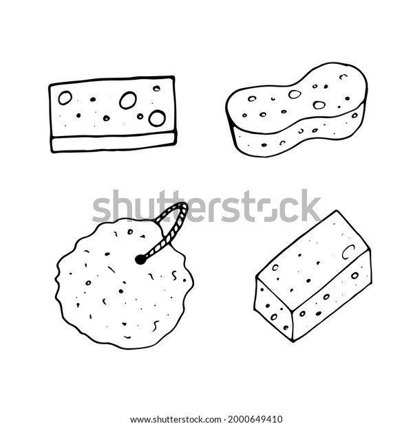 Sponge Cartoon Vector Sketch On White Stock Vector (Royalty Free ...