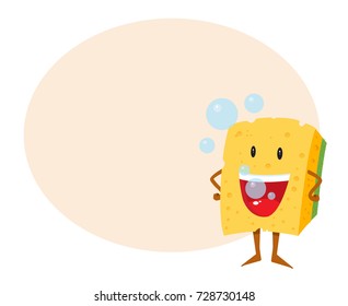 Sponge Cartoon Washing Dishes Vector Stock Vector (Royalty Free) 728730148