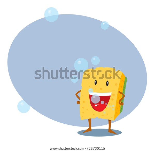 Sponge Cartoon Washing Dishes Vector Stock Vector (Royalty Free ...