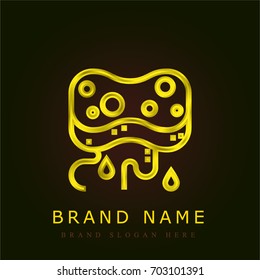 Sponge Golden Metallic Logo Stock Vector (Royalty Free) 703101391 ...