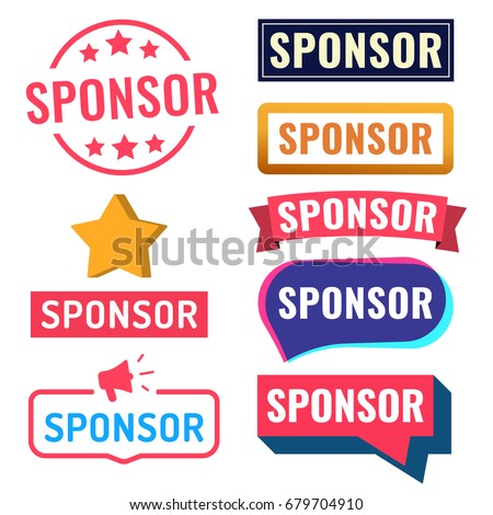 Sponsor Badge Icon Logo Set Vector Vector de stock (libre de regalías ...