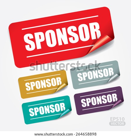 Sponsor Rectangle Sticker Tag Vector Stock Vector (Royalty Free ...