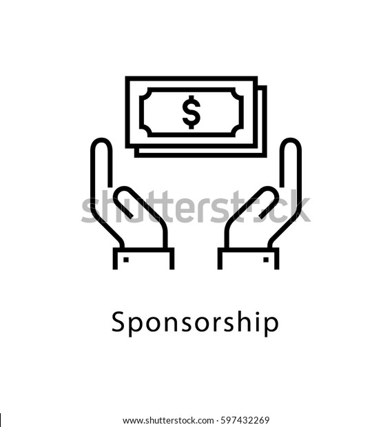 Sponsorship Vector Line Icon Stock Vector (Royalty Free) 597432269 ...