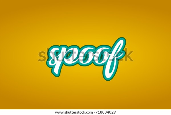 Spoof Word Hand Written On Yellow: vector de stock (libre de regalías ...