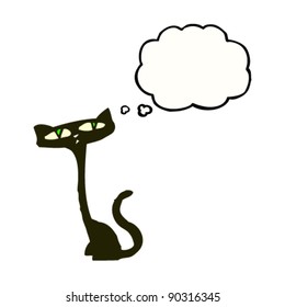 Spooky Black Cat Cartoon Stock Vector (Royalty Free) 90316345 ...
