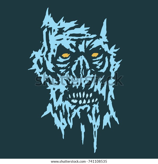 Spooky Blue Face Demon Vector Illustration Stock Vector (Royalty Free ...