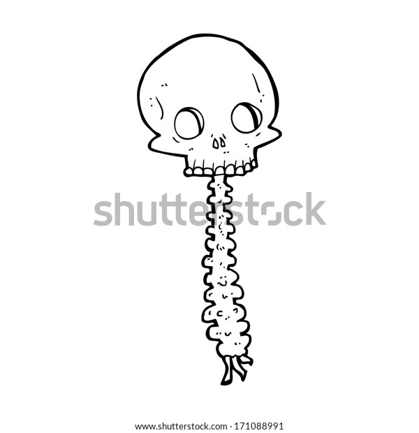 Spooky Cartoon Skull Spine Stock Vector (Royalty Free) 171088991