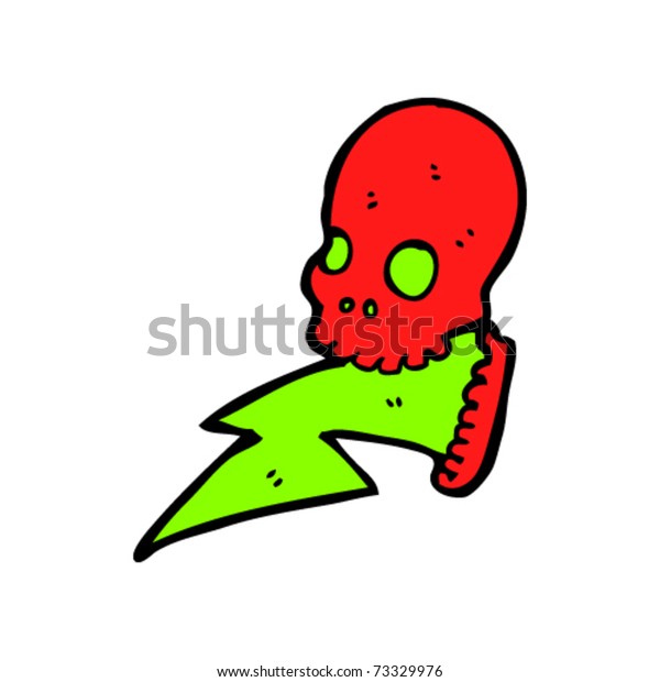 Spooky Electric Zap Red Skull Cartoon Stock Vector (Royalty Free ...