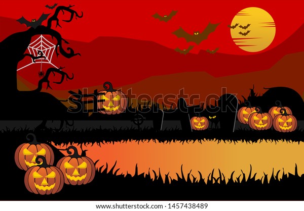 Spooky Halloween Backgrounds Orange Horror Background Stock Vector ...