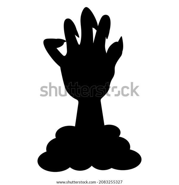 Spooky Hand Nails Silhouette Stump Dead Stock Vector (Royalty Free ...