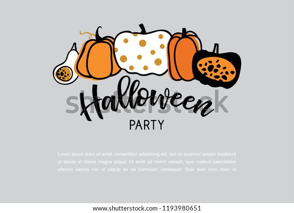 Spooky Header Banner Glitter Halloween Pumpkins Stock Vector (Royalty ...
