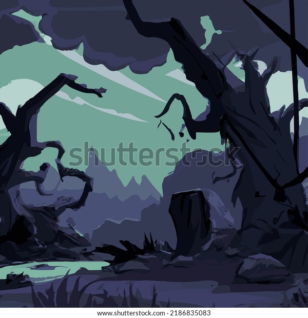 Spooky Mysterious Dystopian Background Stock Vector (Royalty Free ...