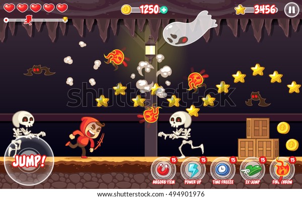 Spooky Places Adventure Game Assets Stock Vector (Royalty Free ...