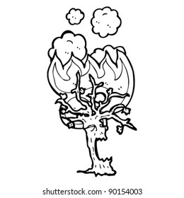 Spooky Tree On Fire Cartoon Stock Vector (Royalty Free) 90154003 ...