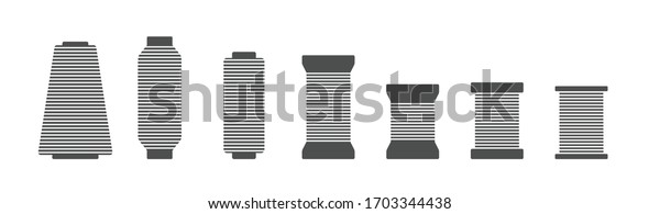 Spool Bobbin Silhouette Icon Vector Illustration Stock Vector (Royalty ...