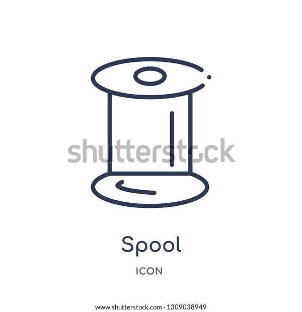 Spool Icon Sew Outline Collection Thin Stock Vector (Royalty Free ...