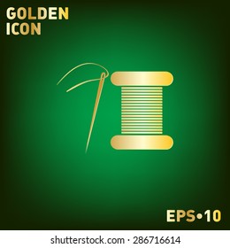 Spool Thread Needle Symbol Fashion Sewing Stock Vector (Royalty Free ...