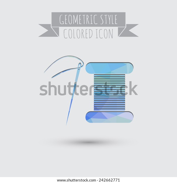 Spool Thread Needle Symbol Fashion Sewing Stock Vector (Royalty Free ...