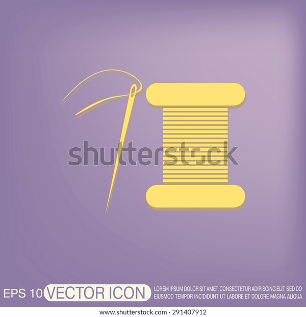 Spool Thread Needle Symbol Fashion Sewing Stock Vector (Royalty Free ...