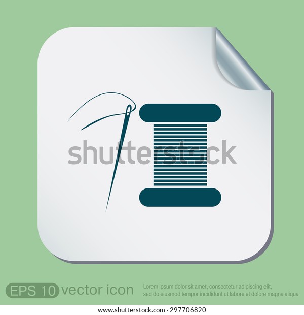Spool Thread Needle Symbol Fashion Sewing Stock Vector (Royalty Free ...