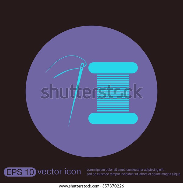 Spool Thread Needle Symbol Fashion Sewing Stock Vector (Royalty Free ...