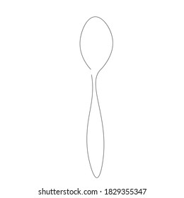 Spoon Silhouette Line Drawing Vector Illustration Stock Vector (Royalty ...