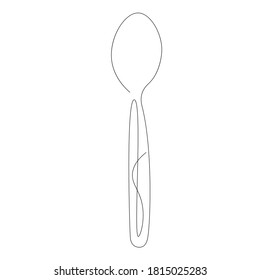 Spoon One Line Drawing Vector Illustration Stock Vector (Royalty Free ...