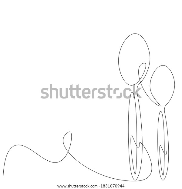 Spoons Line Drawing Vector Illustration Stock Vector (Royalty Free ...
