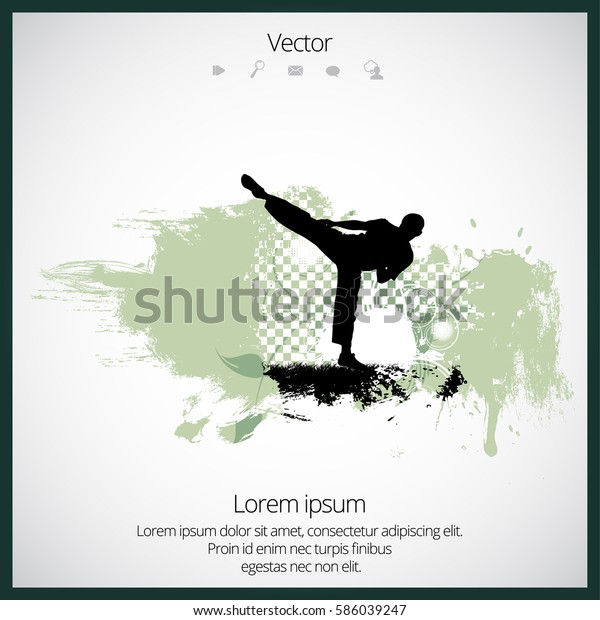 Sport Background Karate Kick Stock Vector (Royalty Free) 586039247 ...