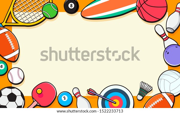 Sport Background Vector Illustration Sport Equipment Stock Vector ...