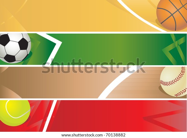 Sport Balls Banner Vector Illustration 스톡 벡터(로열티 프리) 70138882