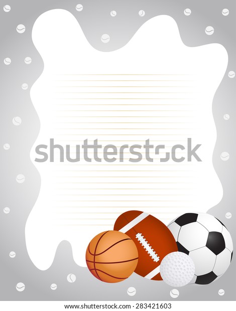 Sport Balls Border Frame Set On Stock Vector (Royalty Free) 283421603