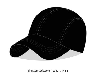 Sport Black Baseball Cap Template Vector Stock Vector (Royalty Free ...