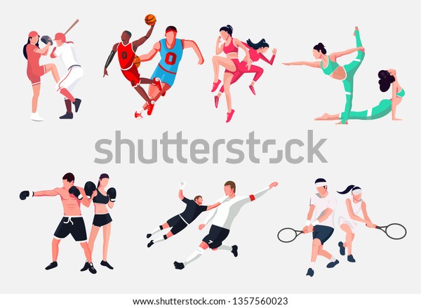 Sport Characters Collection Stock Vector (Royalty Free) 1357560023 ...