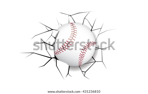 Sport Crack Baseball Destruction Stock Vector (Royalty Free) 431236810