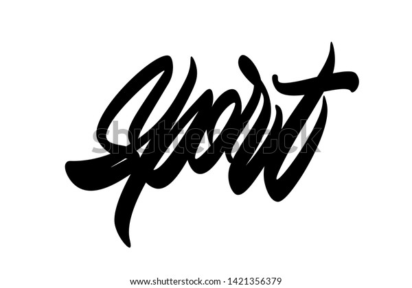 Sport Handwritten Vector Lettering Design Vector Stock Vector (Royalty ...