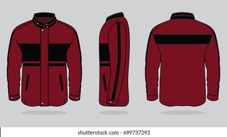 Sport Jacket Design Vector Crimsonblack Colorsfront Stock Vector ...