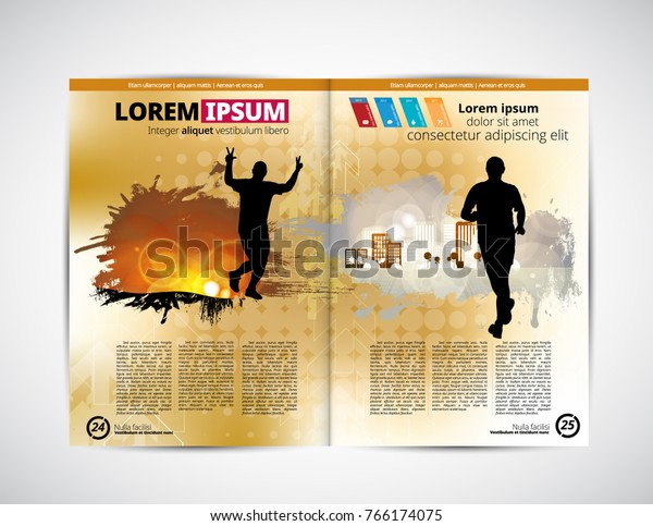 Sport Magazine Layout Stock Vector (Royalty Free) 766174075