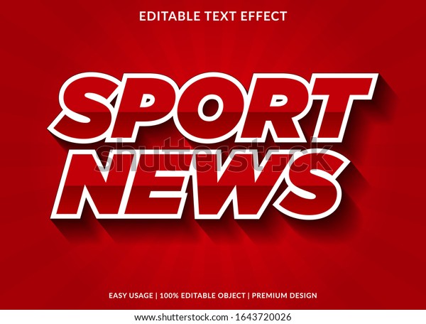 Sport News Text Effect Template Bold Stock Vector (Royalty Free) 1643720026