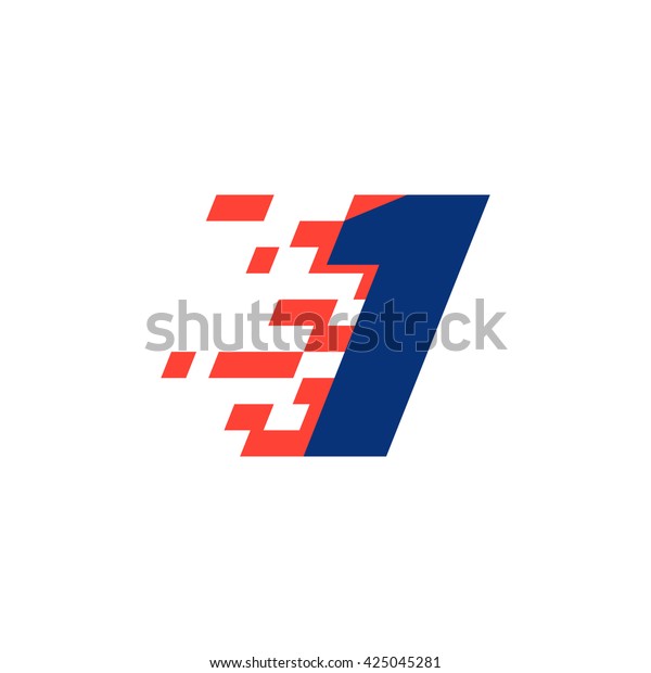 Sport Number One Logo Abstract Checkered Stock Vector (Royalty Free ...
