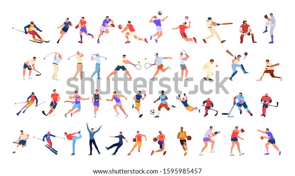 Sport People Set Collection Different Sport Stock Vector (Royalty Free ...